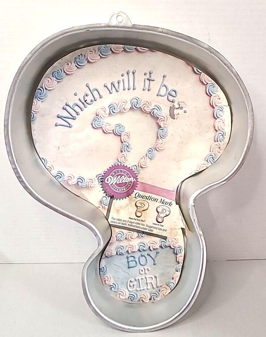Vintage Gender Reveal QUESTION MARK Cake Pan 2105-1840 Wilton 1987 ...