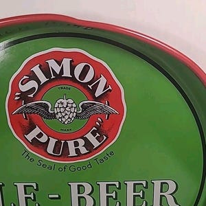Vintage Simon Pure Beer Round Metal Tray Buffalo NY Extra Pale Ale 12 ...