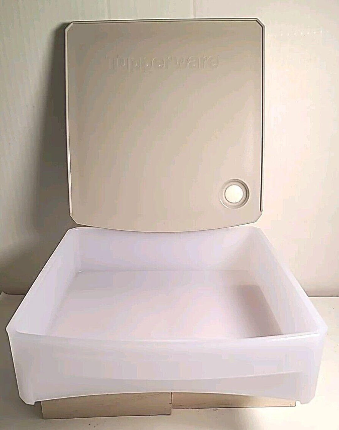 Tupperware Square Shelf Smart Modular Container 1 Tan Seal 5 1/2 Cups ...