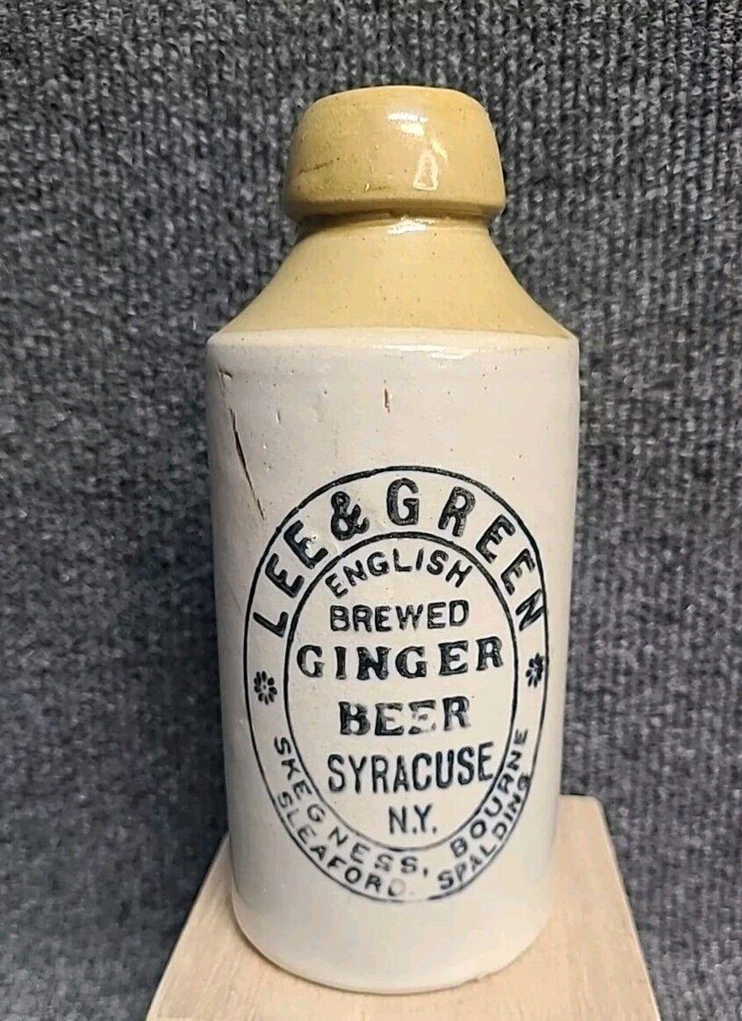 Antique LEE & GREEN English Brewed Ginger Beer Stoneware Bottle Syracuse NY - Etsy