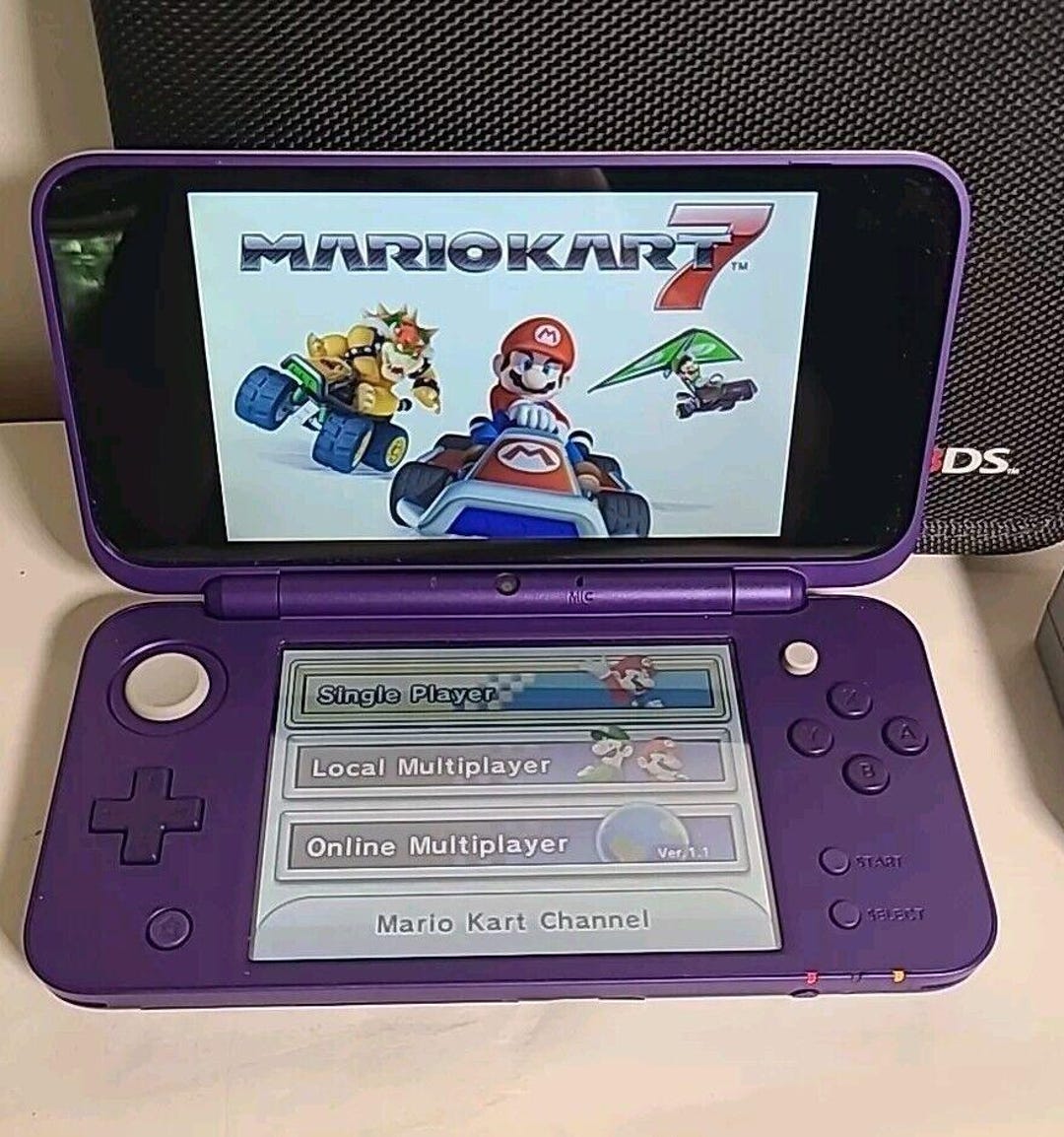 Nintendo 2DS Bundle Purple Silver Mario Kart 7 Pre-installed Cord ...