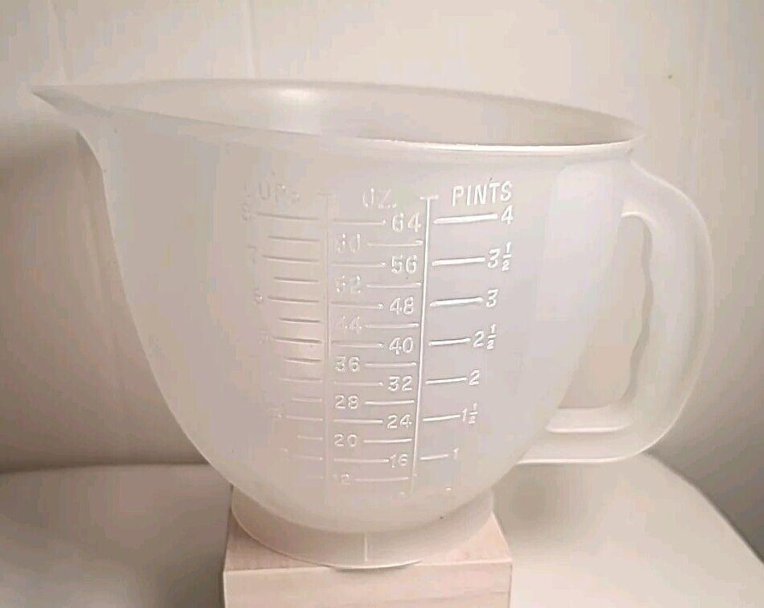 Vintage Tupperware 500-7 Measuring Pitcher Batter Mixing Bowl Clear 8 ...
