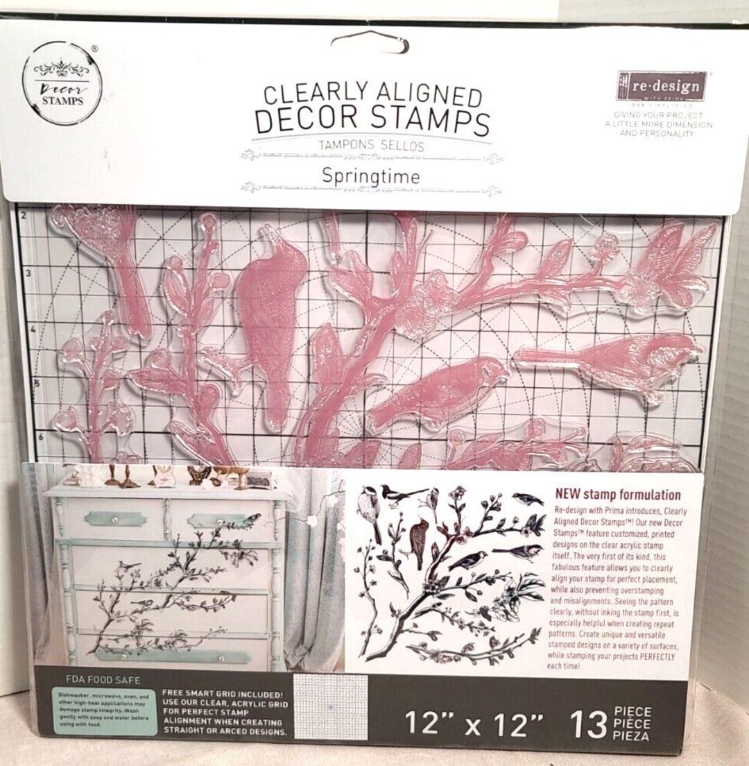 NEW Springtime Decor Stamp SET Redesign With Prima Birds Flowers ...