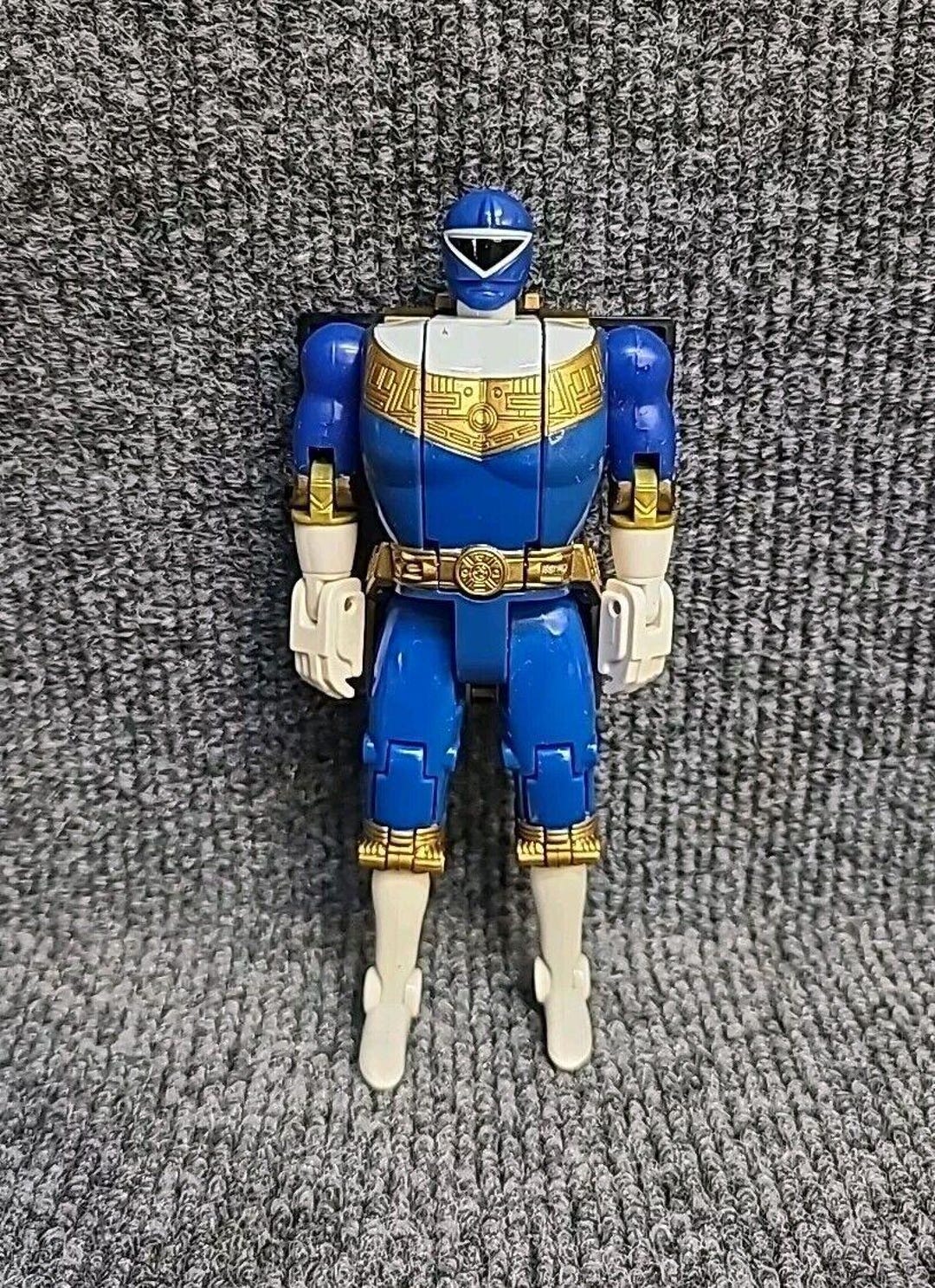 Vintage 1996 Power Rangers Zeo Blue Ranger Auto Morphin Flip Head Toy ...