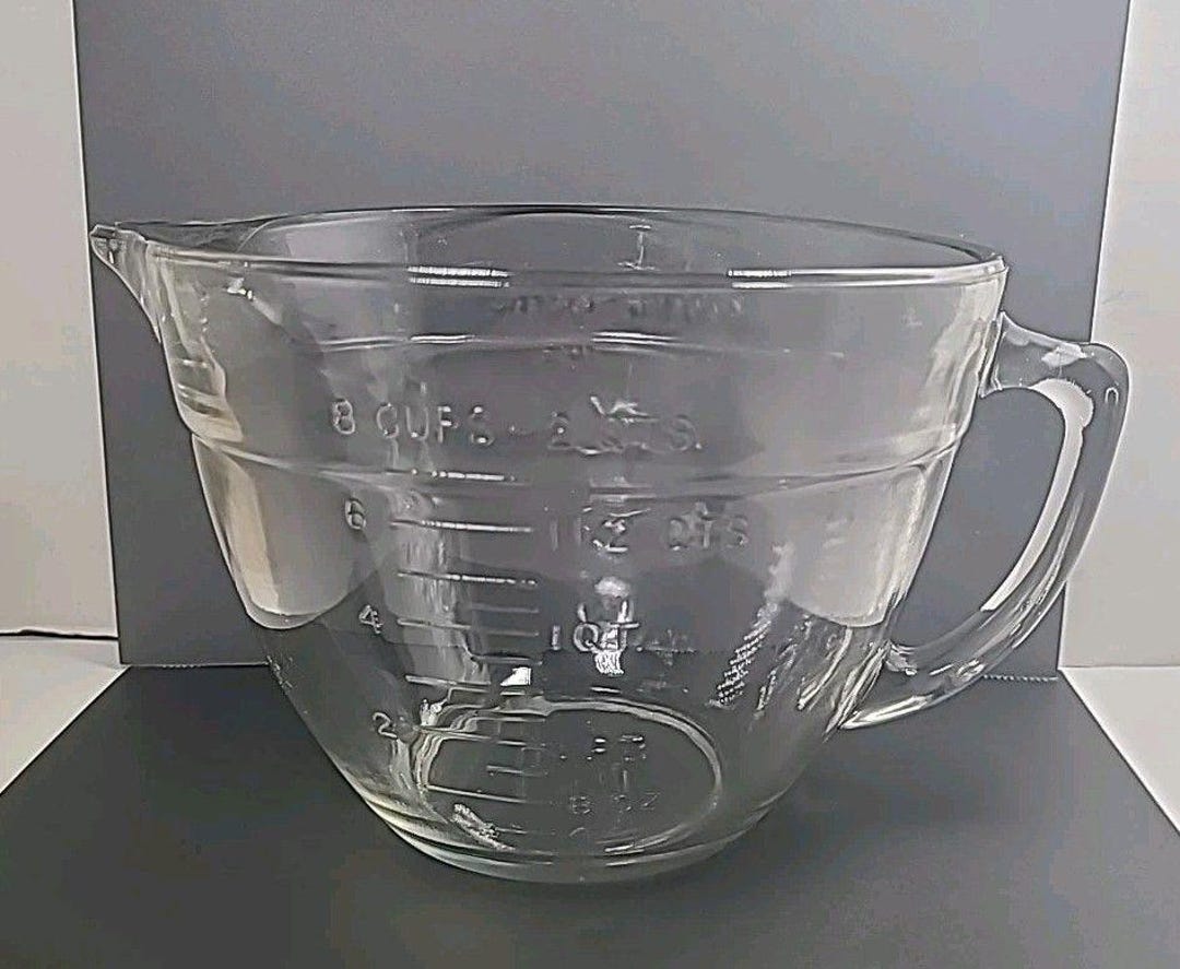 Vintage Fire King Anchor Hocking 8-cup 2qt 2L Batter Bowl Measuring Cup ...
