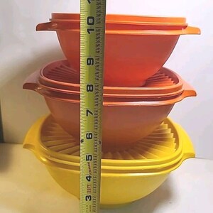 Complete Set 3 Vintage Nesting Harvest Tupperware Storage Bowls W/lids ...