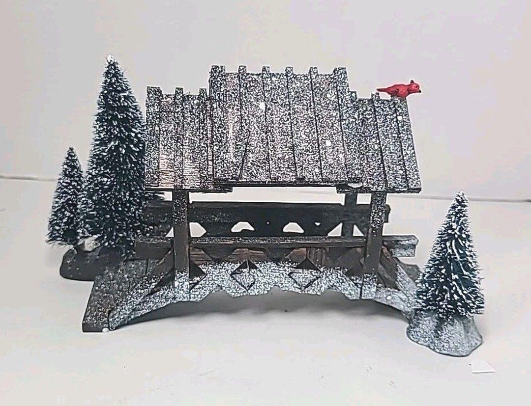 Lemax Wooden Bridge With Trees Village Collection Holiday Scene 2001 ...