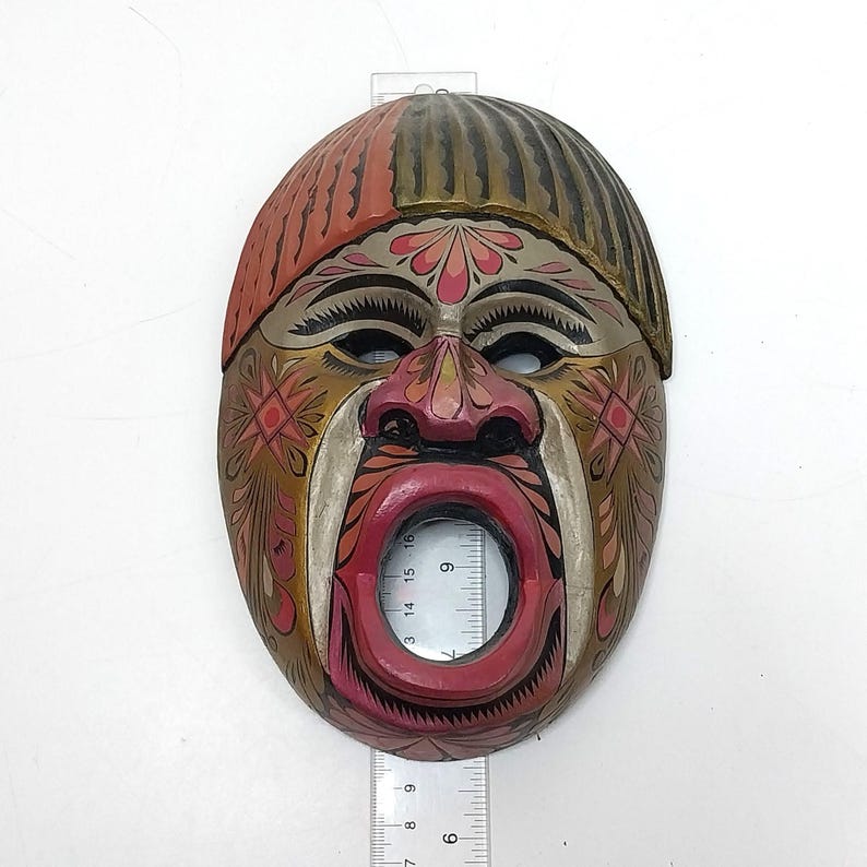Handmade African Tribal Wooden Mask Wall Art 8.5" Handpainted Carved ...