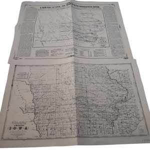 Two Vintage Maps of IOWA Reproductions Facsimile Genealogy - Etsy