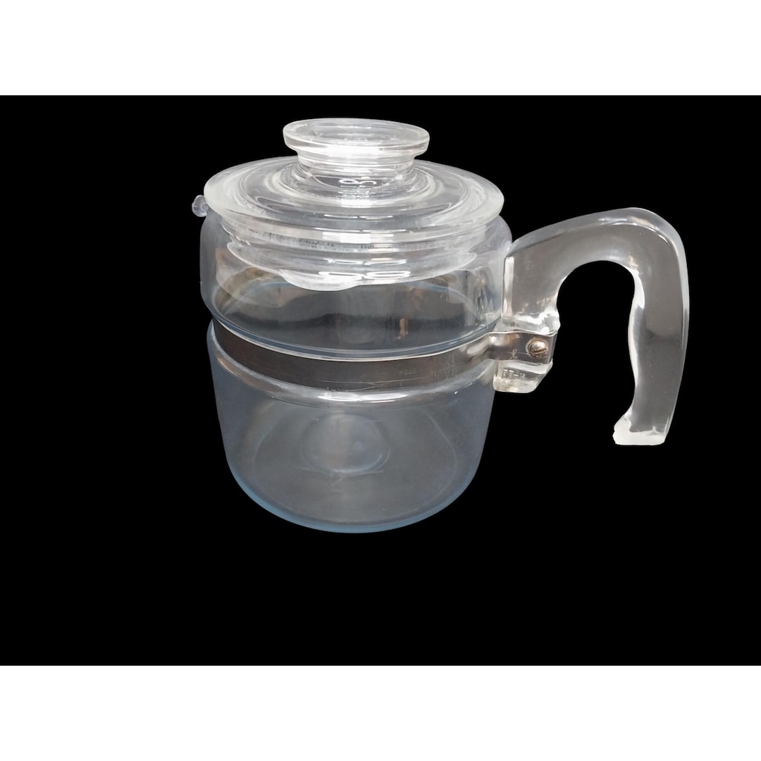 Vintage Pyrex 4-cup Flameware Glass Coffee Percolator Carafe & Lid ONLY ...