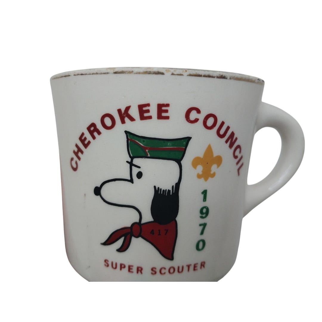 Vintage 1970 Cherokee Council Super Scouter Mug Snoopy Beagle Scouts - Etsy