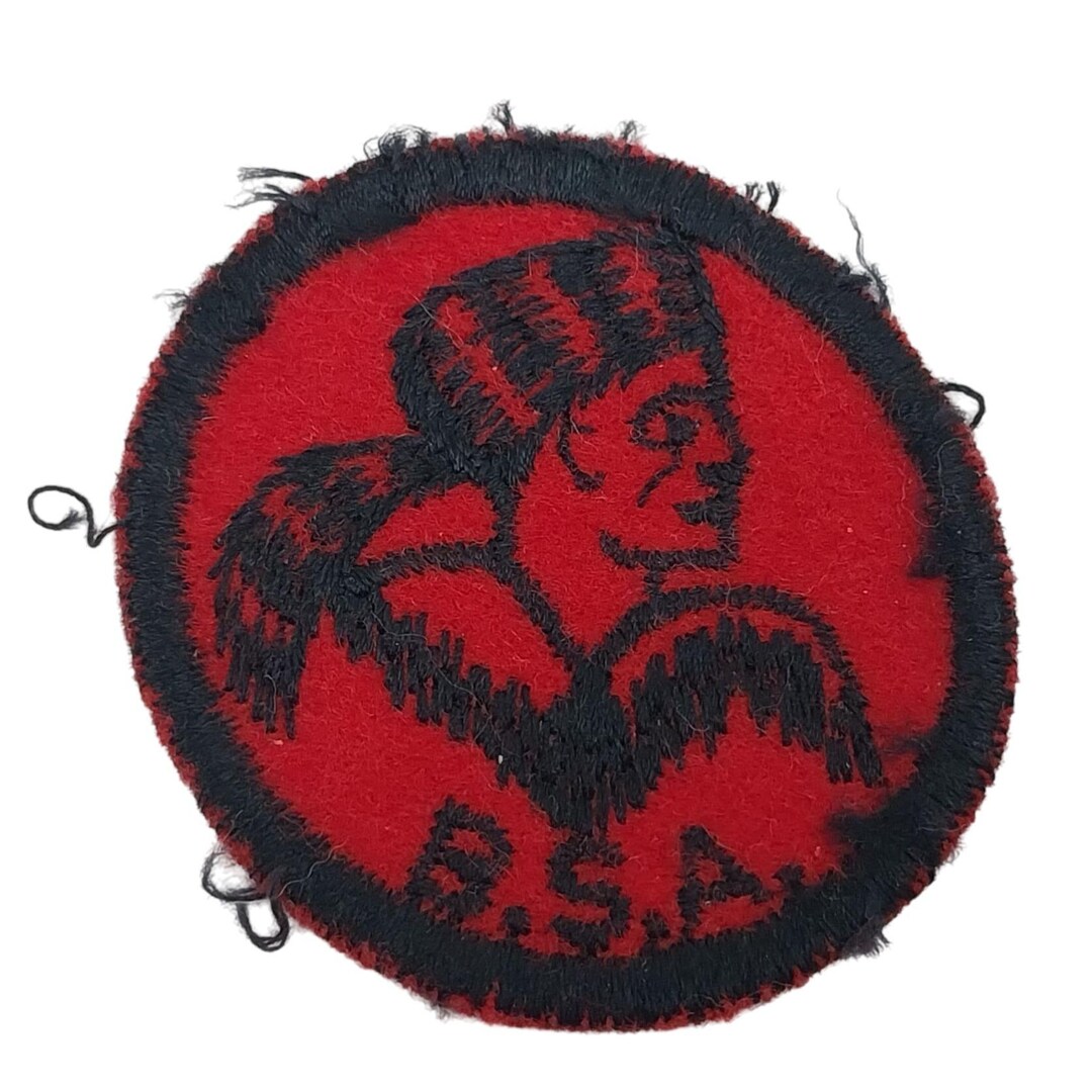 Boy Scouts BSA Vintage Patrol Patch Frontiersman Red Embroidered Round ...