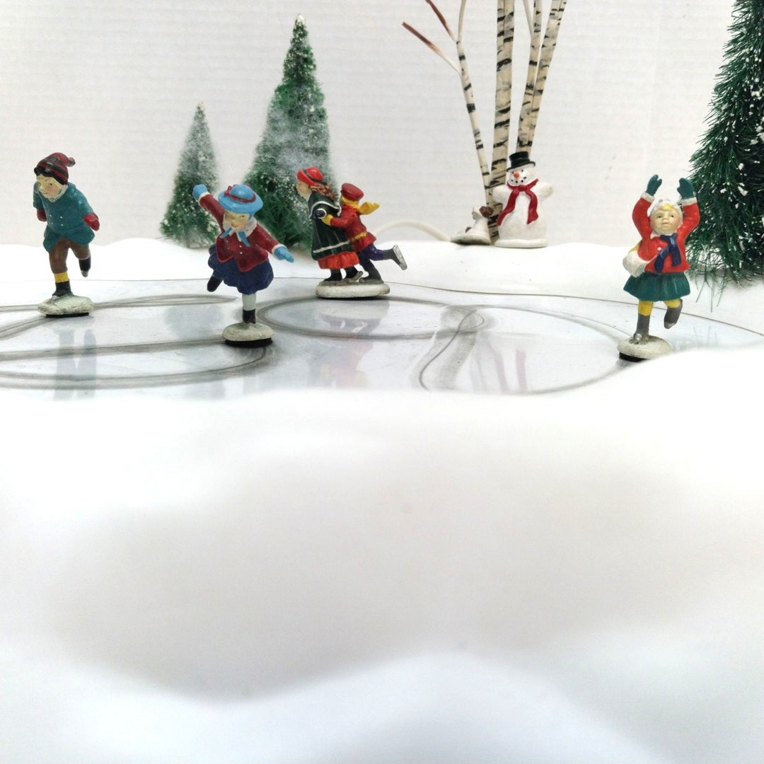 Dept 56 Village Animated Skating Pond Rink 5229 Tested Works Boxed With ...
