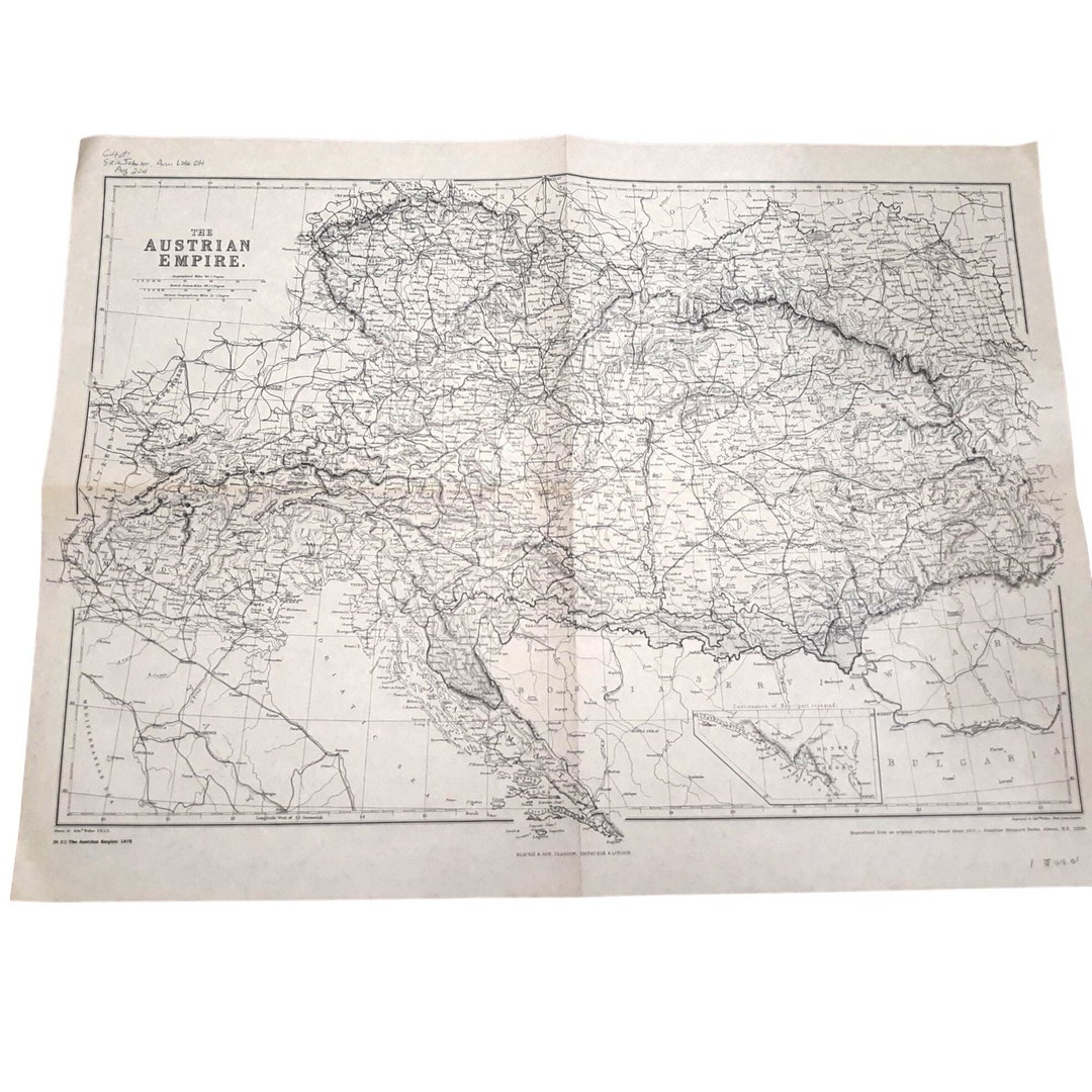 Vintage Maps of the Austrian Empire 1875 Edward Weller Reproduction ...