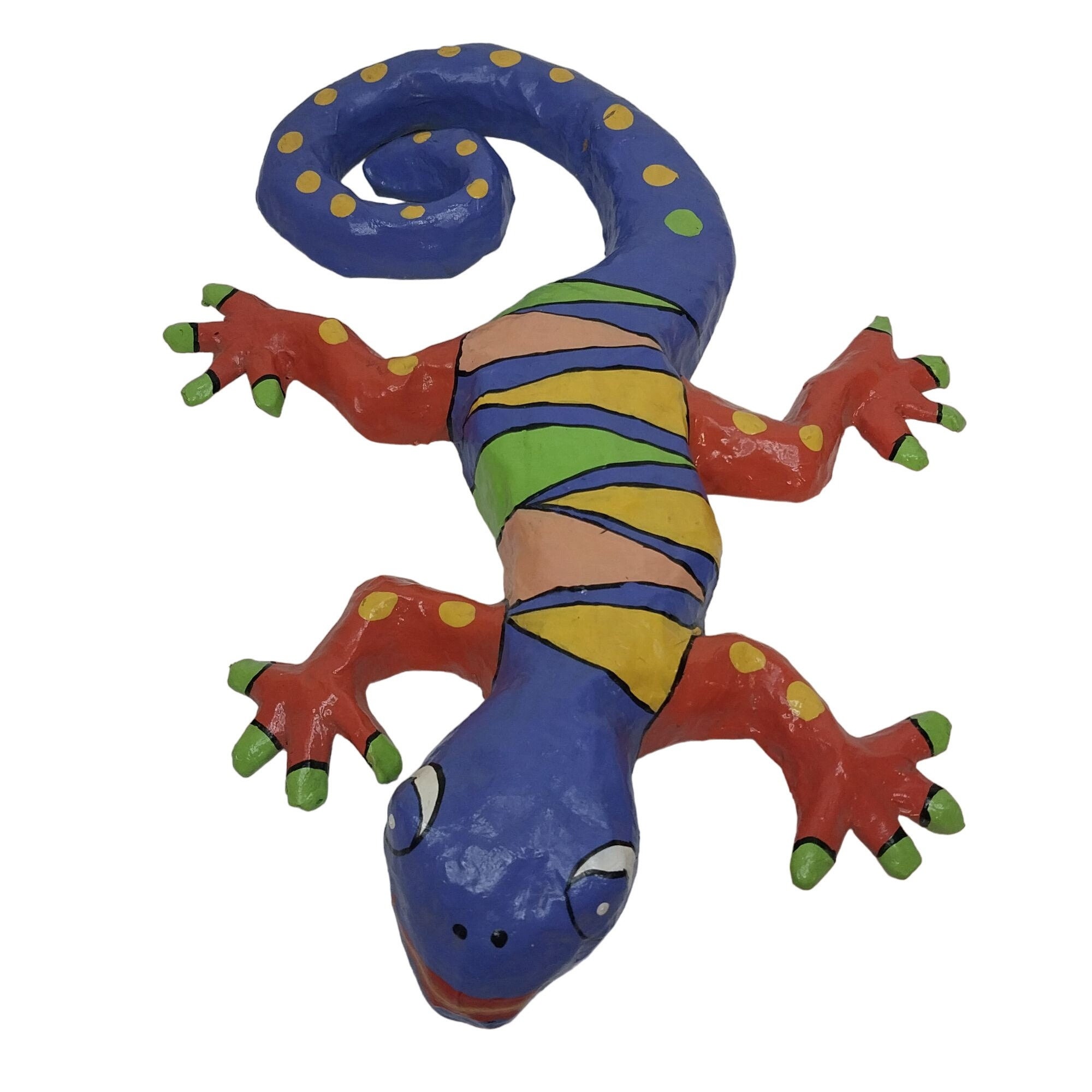 Gecko Lizard Paper Mache Wall Art Colorful - Etsy