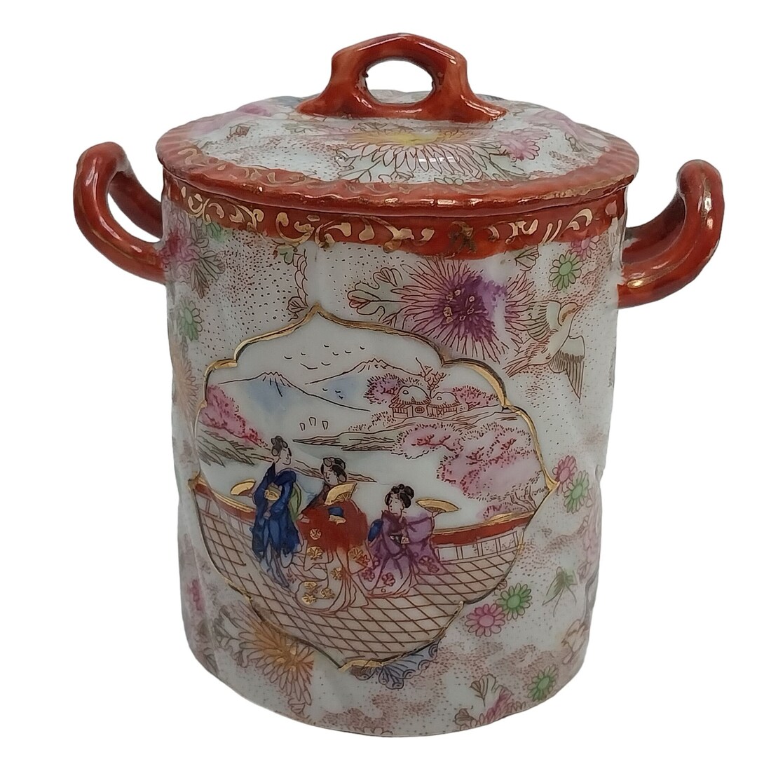 Antique Japanese Condensed Milk Container With Lid Geishas Porcelain - Etsy