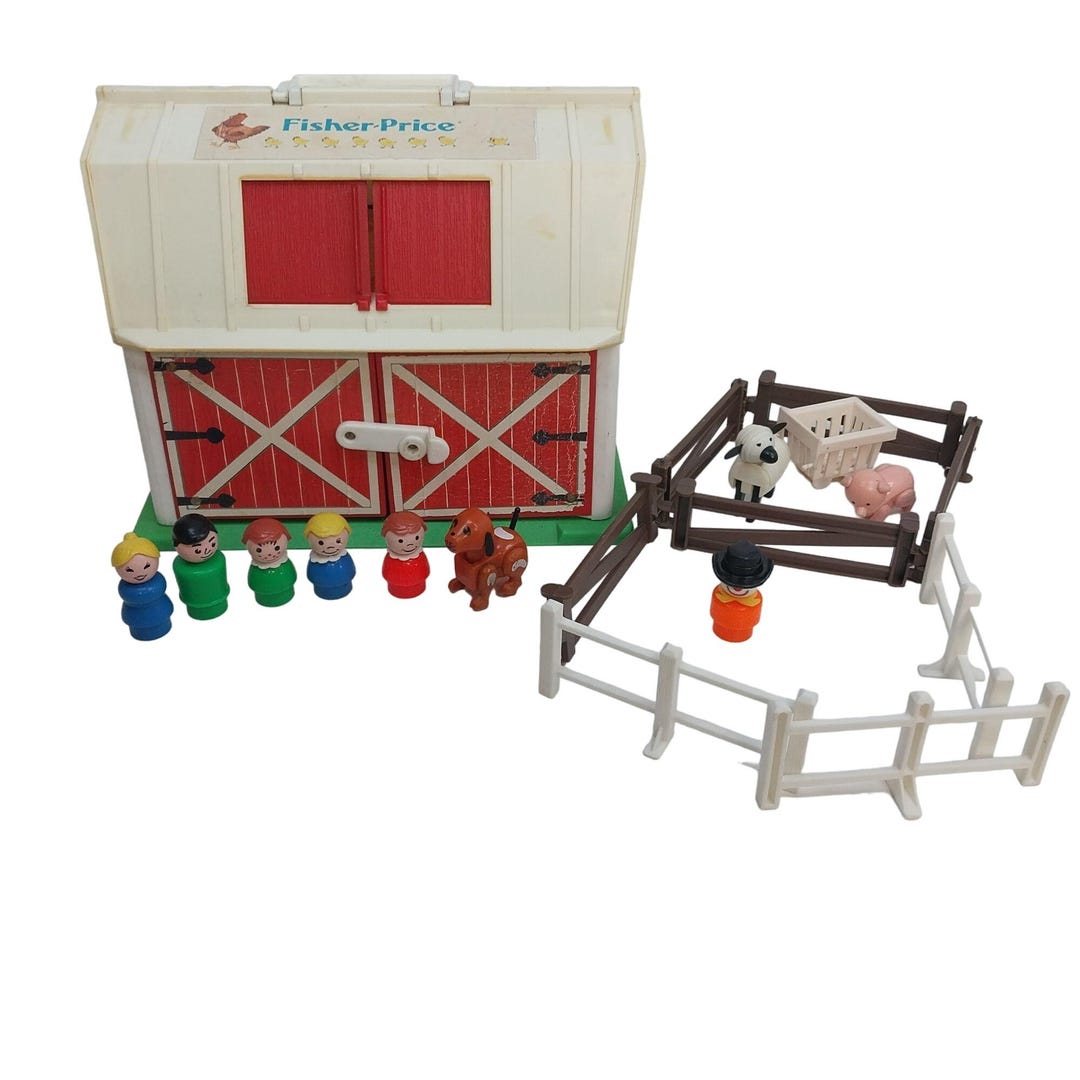 Vintage Fisher-price Little People Barn & Animals Playset Pig Sheep - Etsy