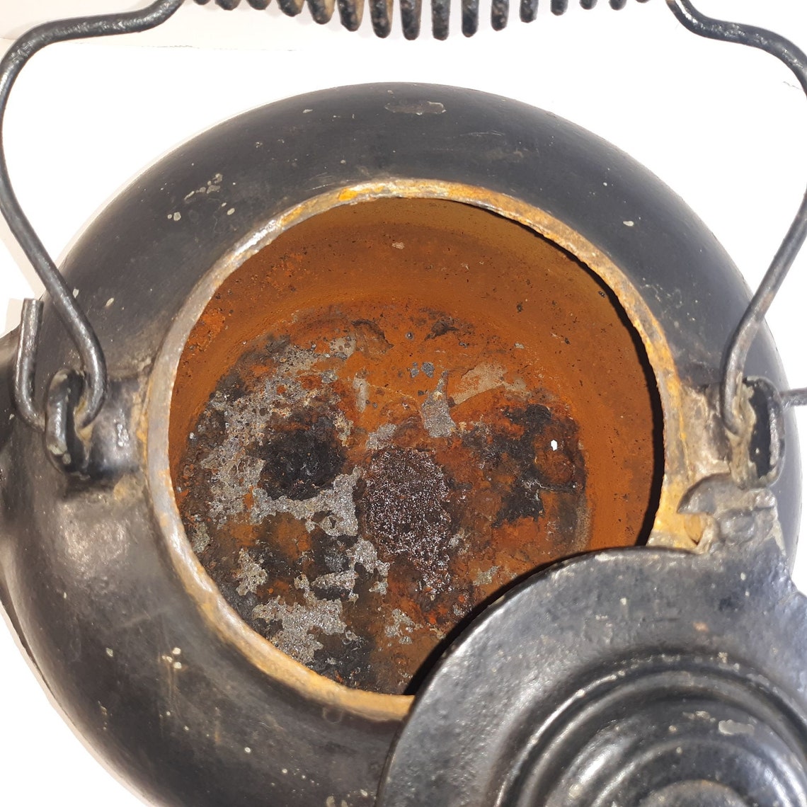 Cast Iron Kettle Antique Rusty Shabby Farmhouse Decor Only | Etsy