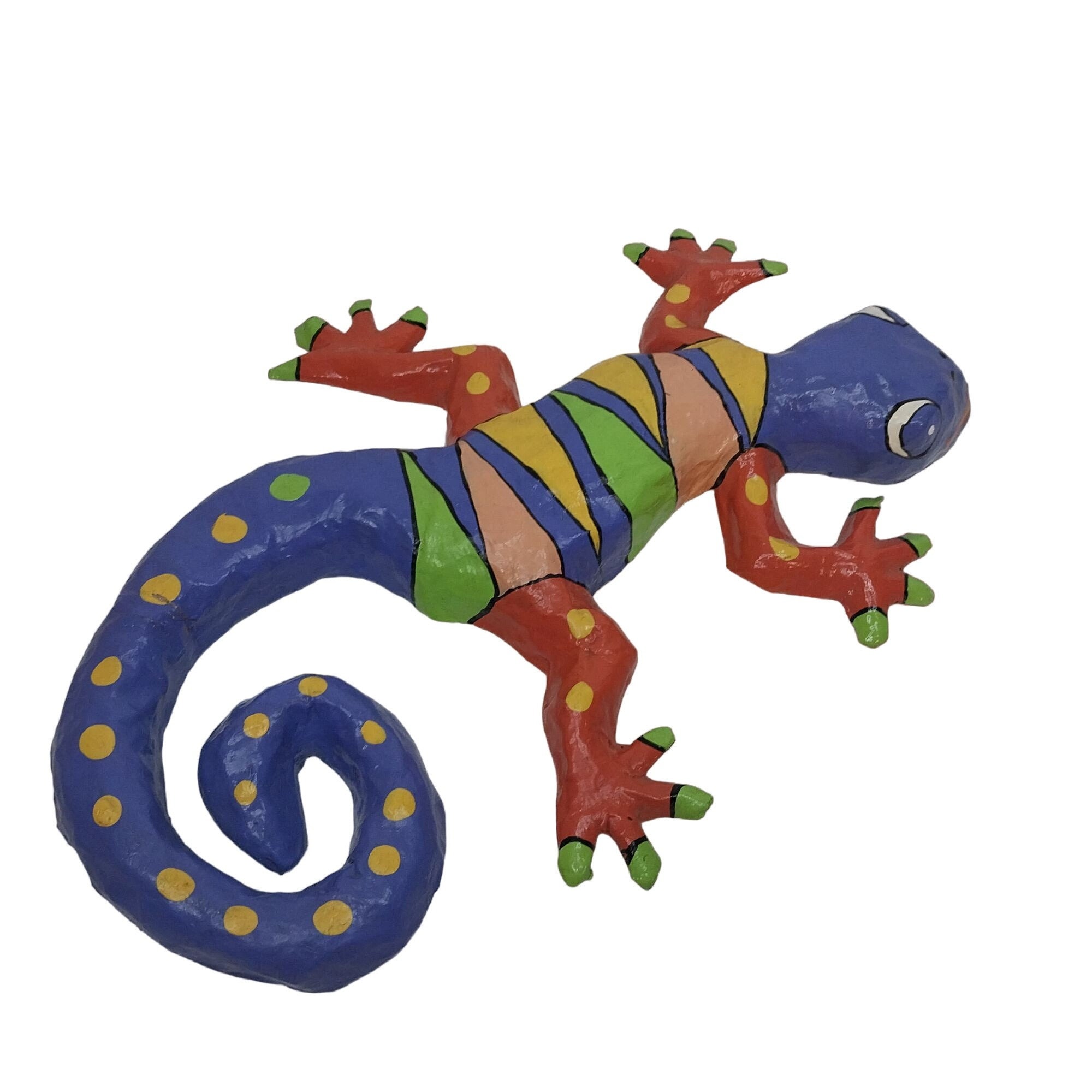 Gecko Lizard Paper Mache Wall Art Colorful - Etsy