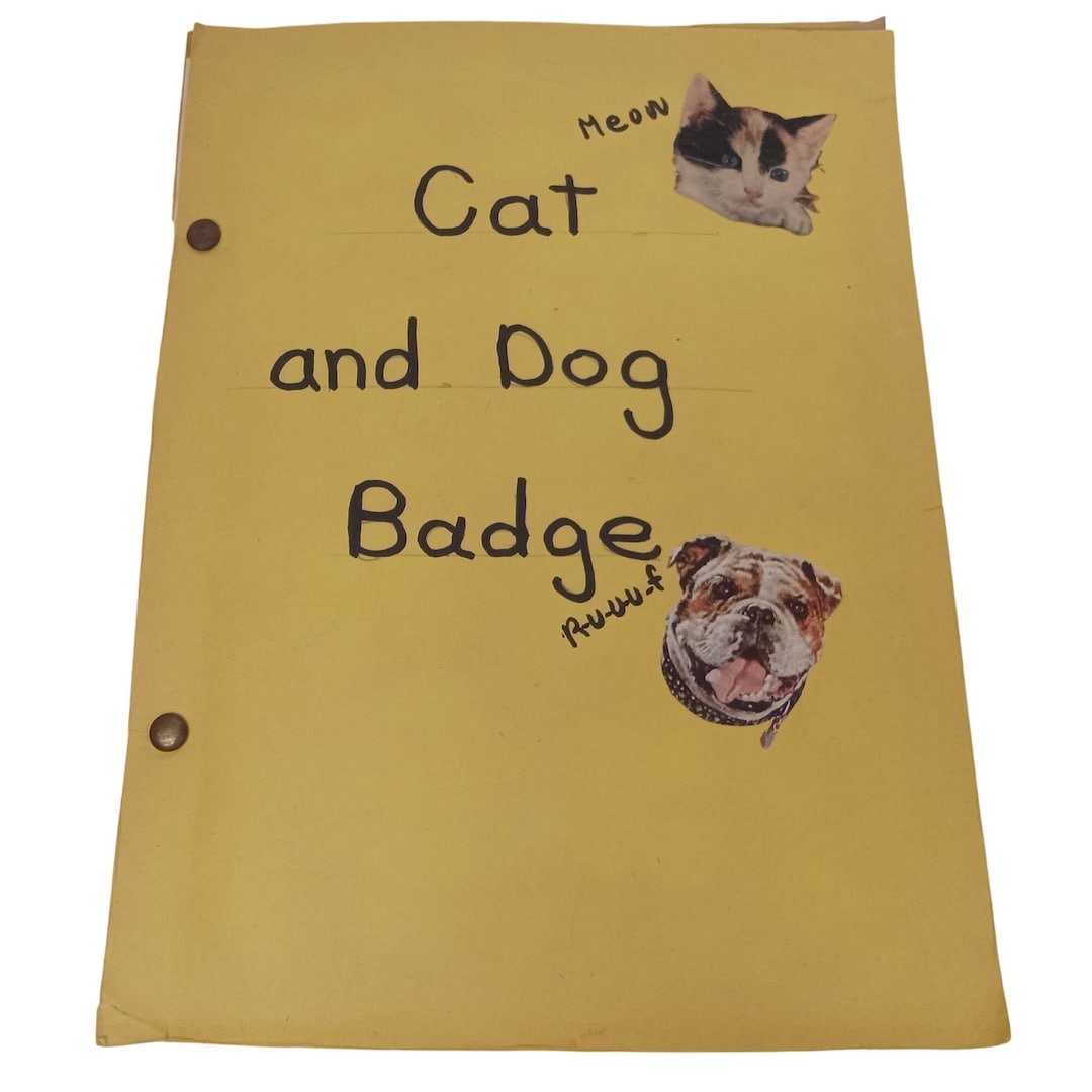 Handwritten Homemade Girl Scout Cat & Dog Badge Project 1960 Scrapbook ...
