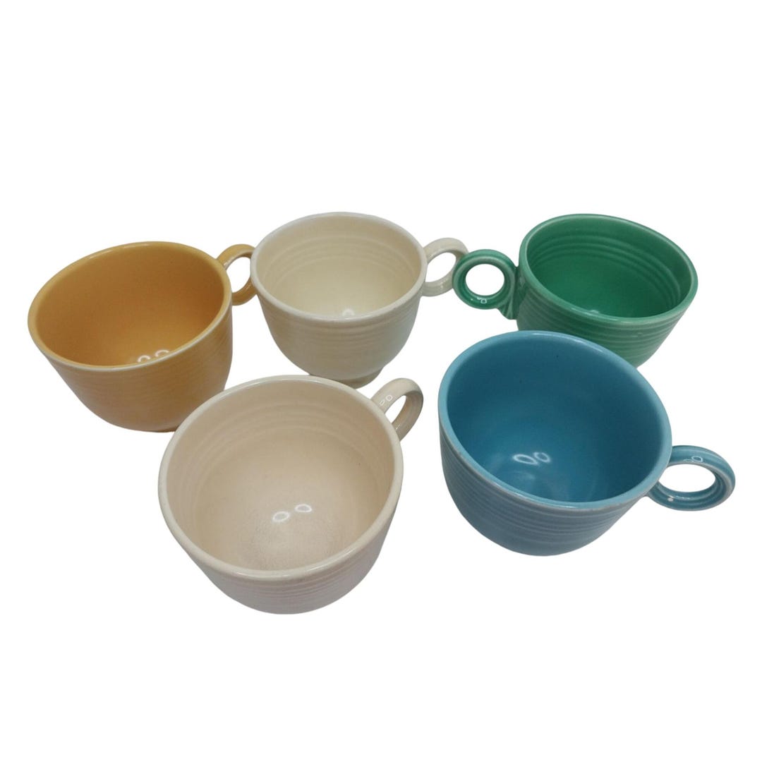 Vintage Fiesta Fiestaware Tea Cups Set of 5 O RING - Etsy
