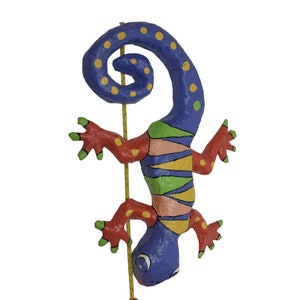 Gecko Lizard Paper Mache Wall Art Colorful - Etsy