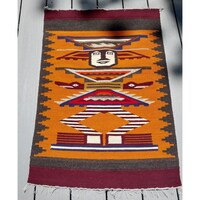 Vintage Ecuador Handwoven Wool Tapestry Wall Hanging Rug Folk Art - Etsy