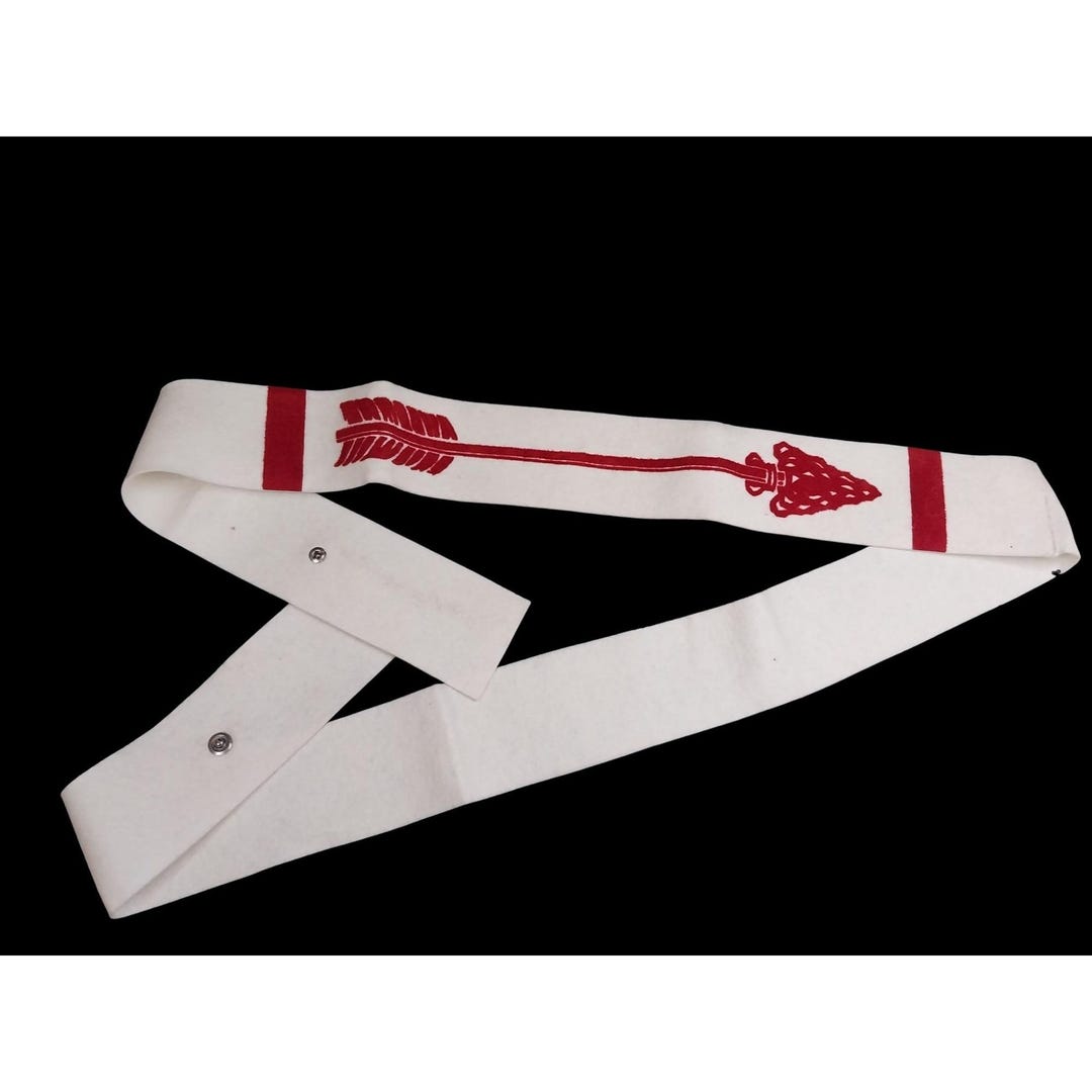 Vintage Boy Scouts White Felt Order of the Arrow OA Brotherhood Sash ...