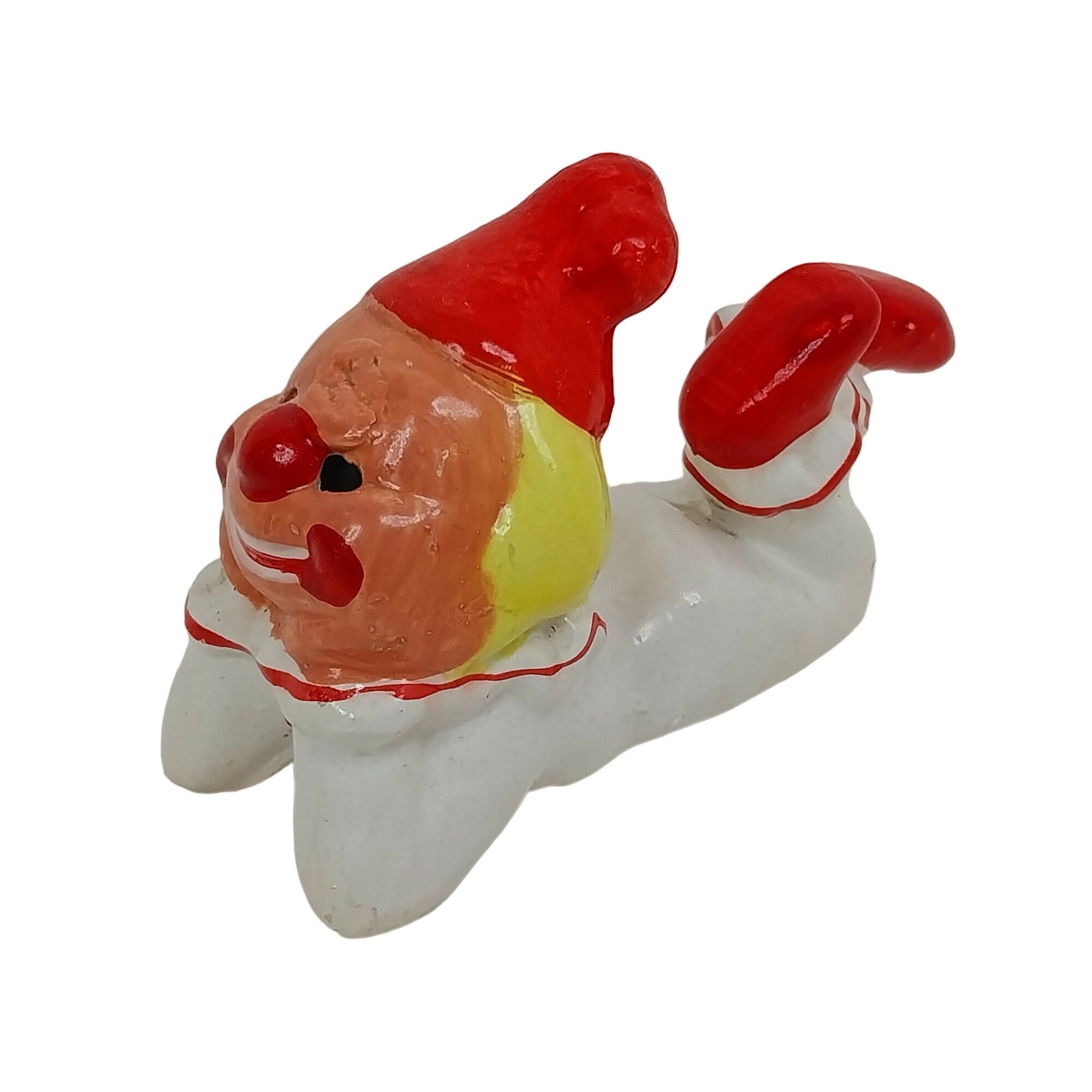 Vintage Porcelain Clown Laying Down Hand Painted 4 Long - Etsy