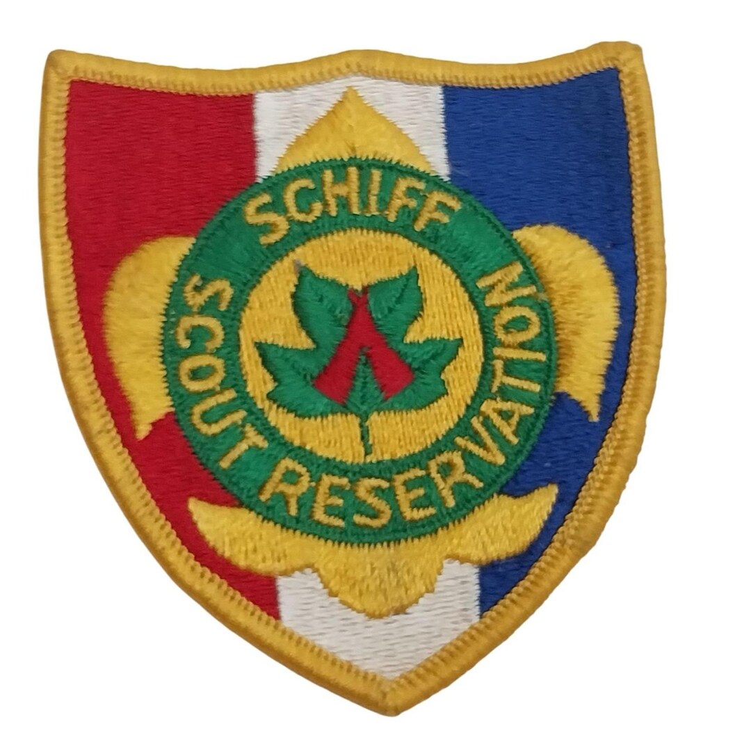 Boy Scouts Vintage Patch Schiff Scout Reservation Embroidered Red White ...