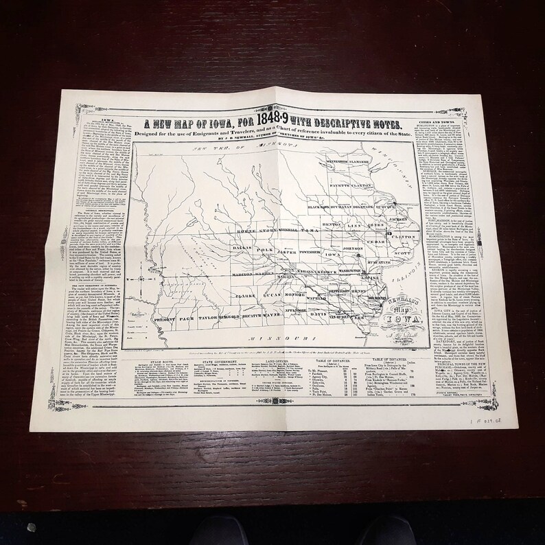 Two Vintage Maps of IOWA Reproductions Facsimile Genealogy - Etsy