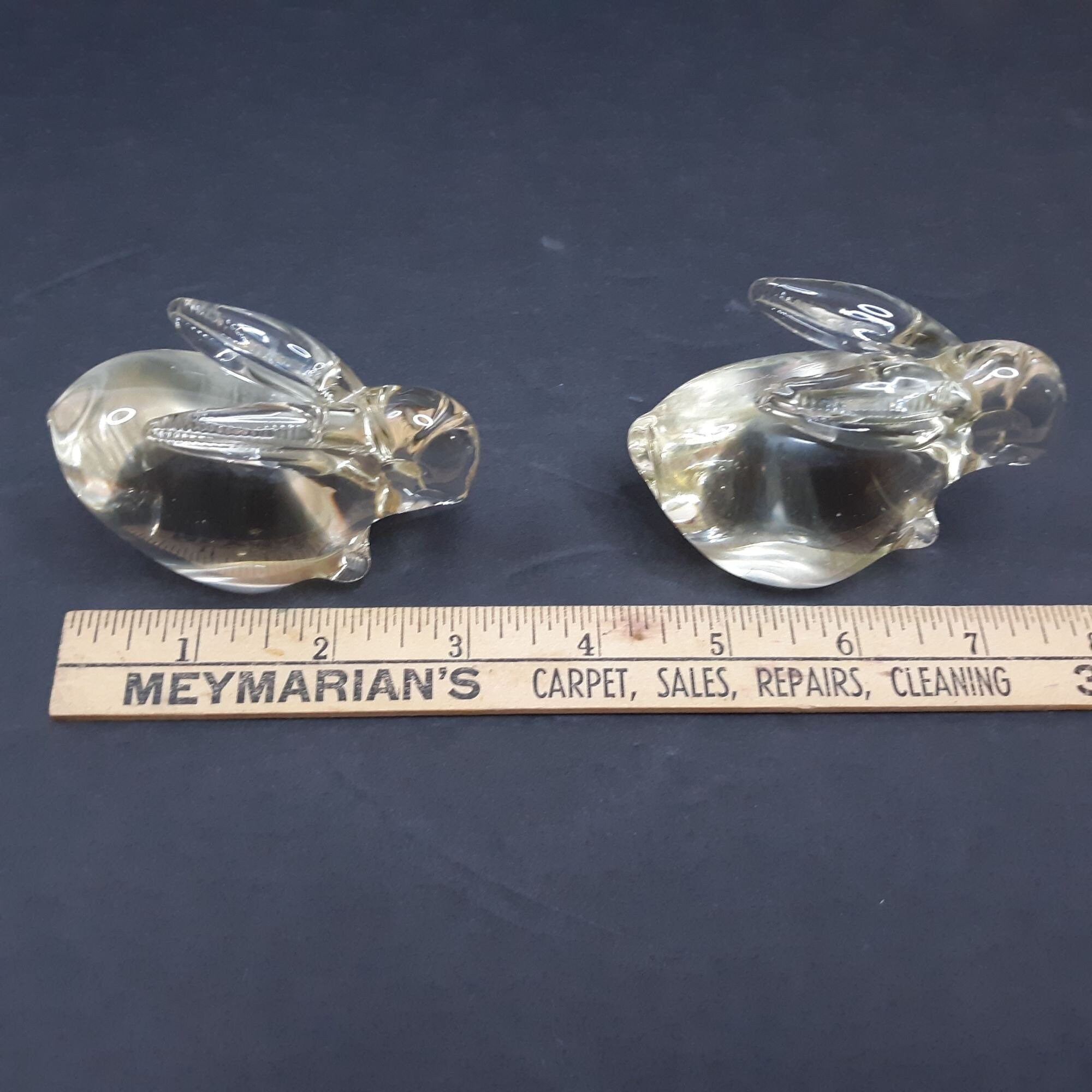 Bunny Rabbit Paperweights Figurine Set of 2 Glass 2" - Etsy