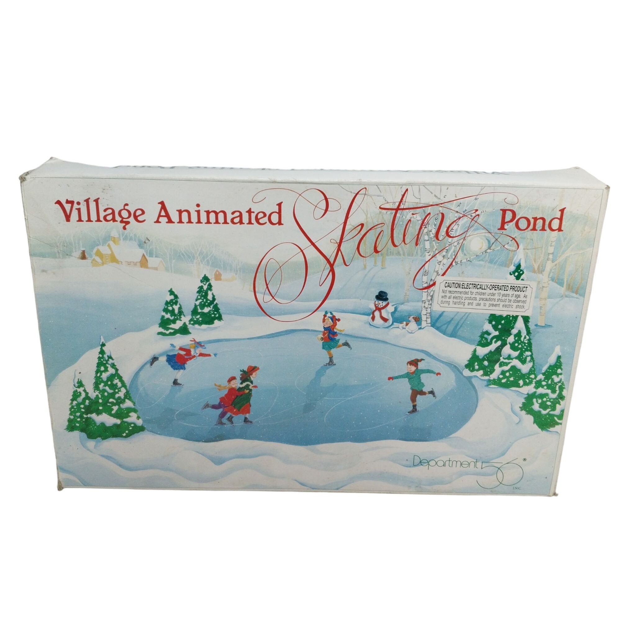 Dept 56 Village Animated Skating Pond Rink 5229 Tested Works Boxed With ...