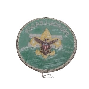 Vintage Boy Scout BSA Patrol Leader Embroidered Patch Green Round Badge ...