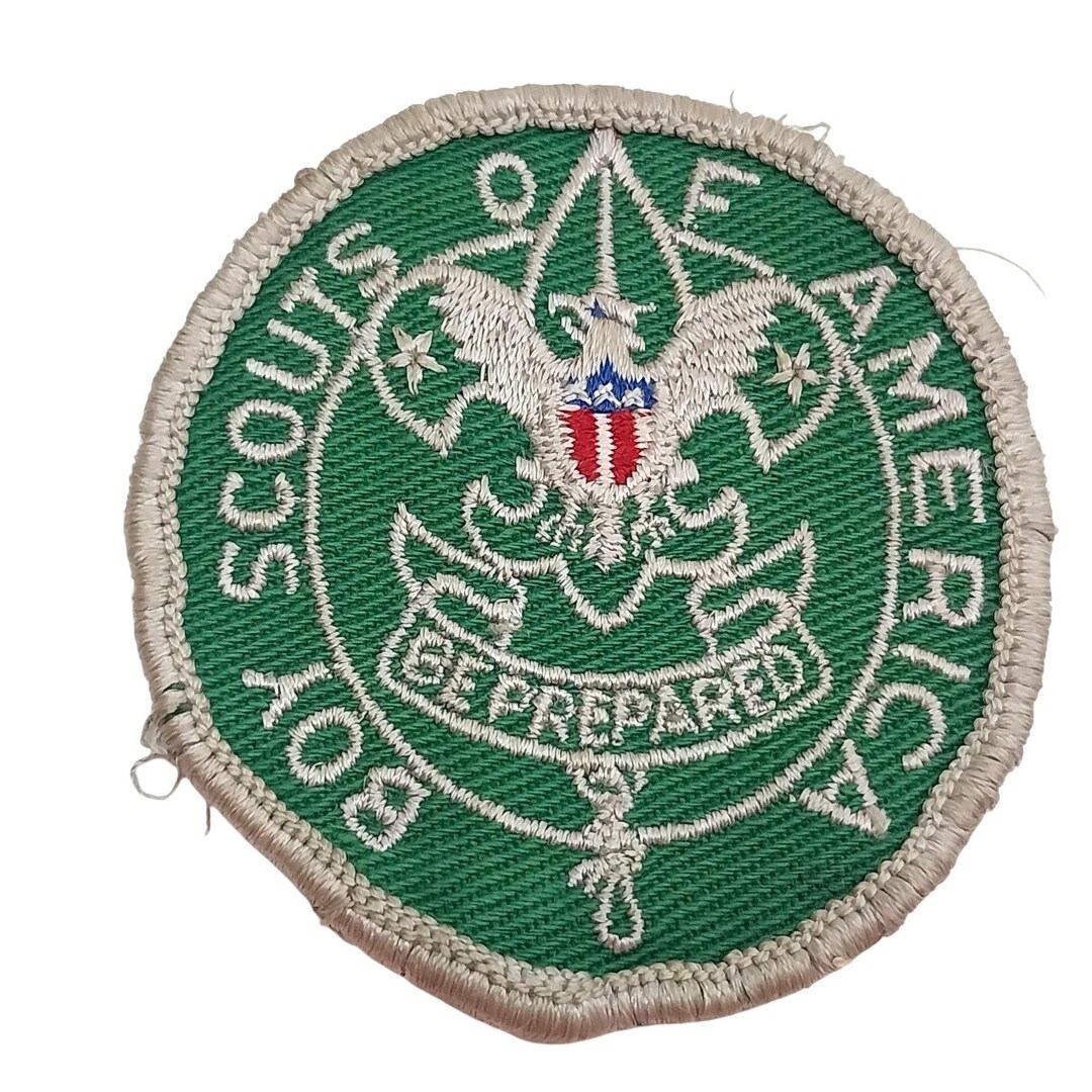 Boy Scouts BSA Vintage Patch "be Prepared" Green Embroidered Round Sew ...