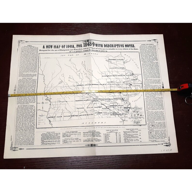 Two Vintage Maps of IOWA Reproductions Facsimile Genealogy - Etsy