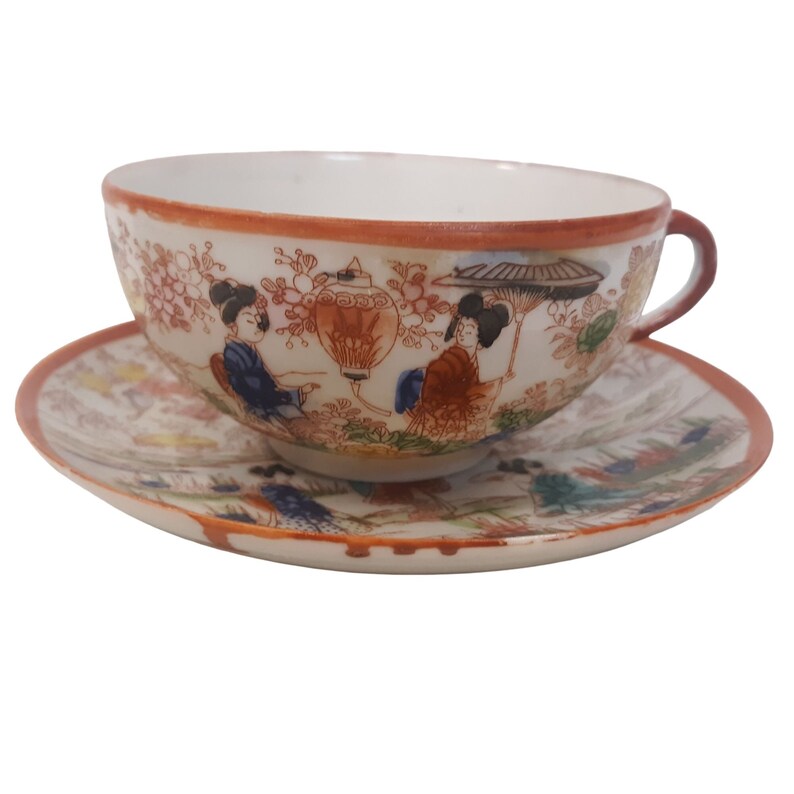 Japanese Geisha Imari Tea Cups Set of 3 - Etsy