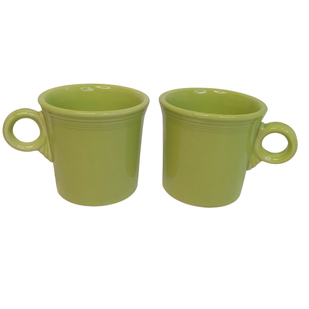 Fiestaware Fiesta Vintage Chartreuse Green Coffee Mugs Tom & Jerry O ...