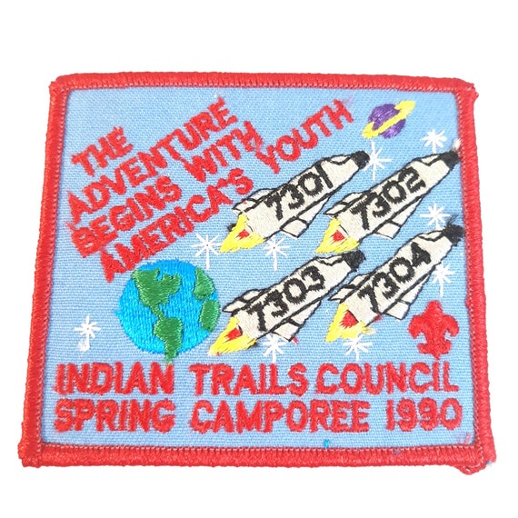 Vintage Boy Scouts Patch 1990 BSA Indian Trails Counc… - Gem