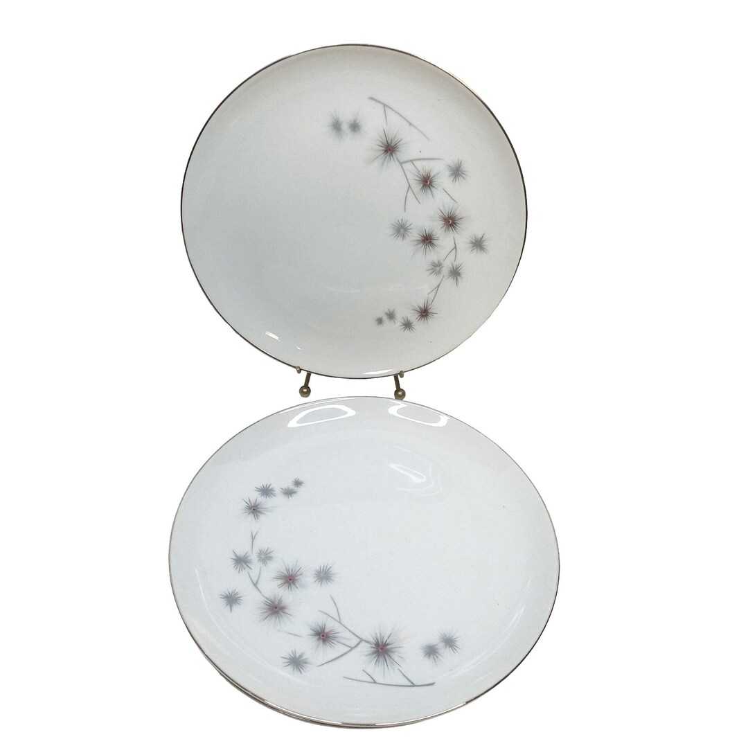 Platinum Starburst MCM Dinner Plates Set of 4 by Creative Japan 1014 - Etsy