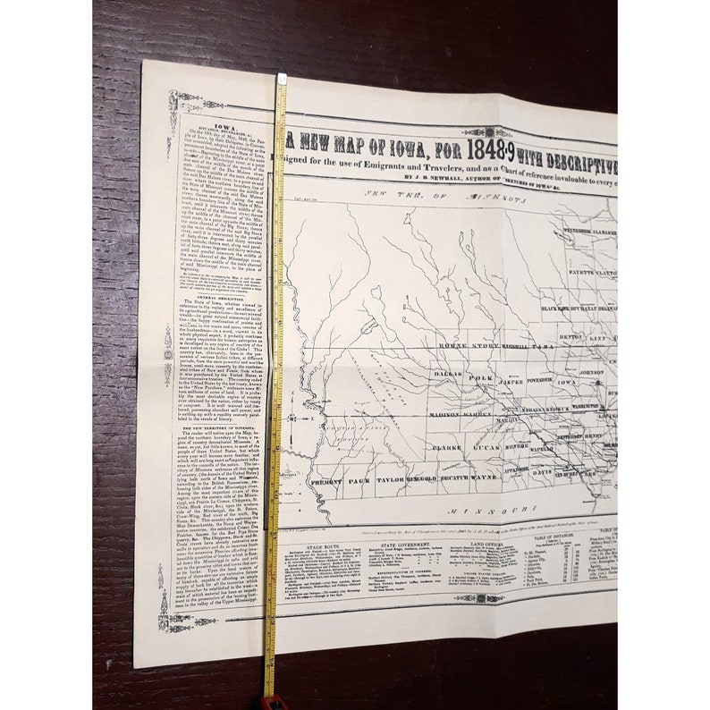 Two Vintage Maps of IOWA Reproductions Facsimile Genealogy - Etsy