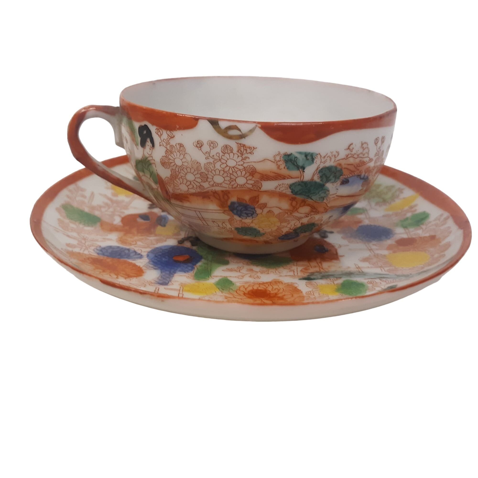 Japanese Geisha Imari Tea Cups Set of 3 - Etsy