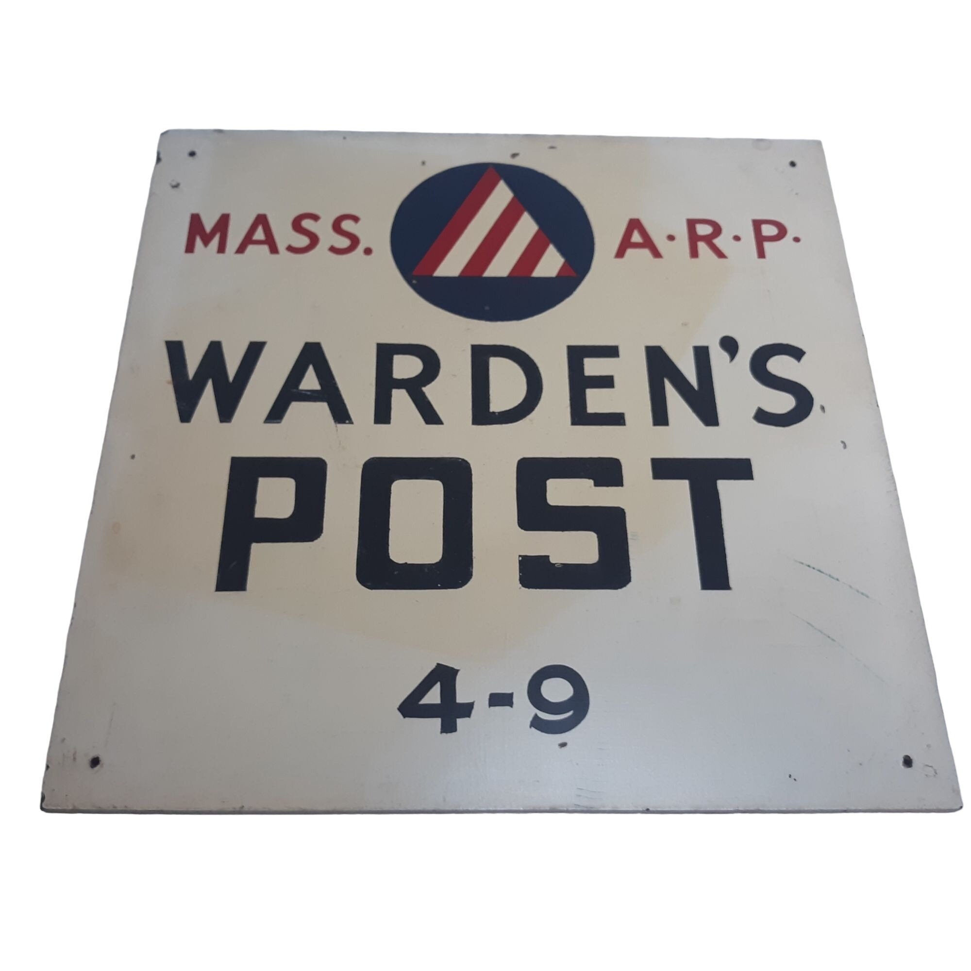 Vintage WWII Air Raid Patrol Warden's Post Wooden Sign Massachusetts 14 ...