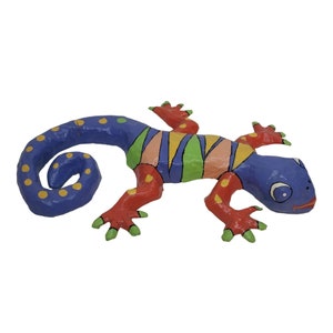 Gecko Lizard Paper Mache Wall Art Colorful - Etsy