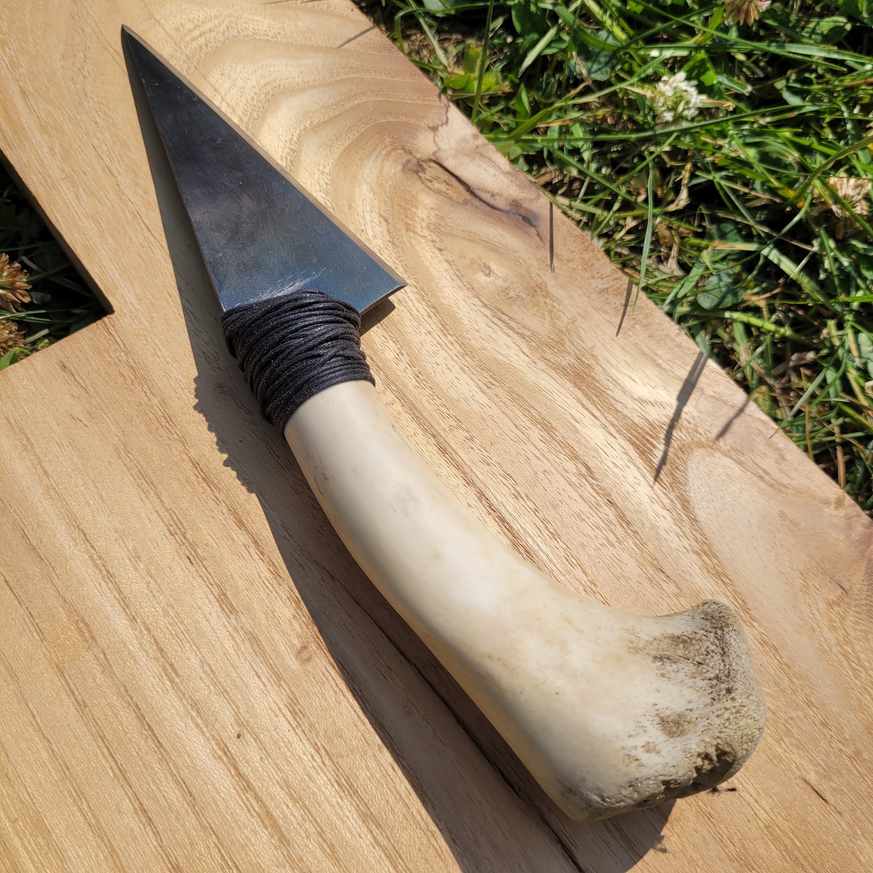 Deer Bone Handle Knife Carbon Steel Knife - Etsy