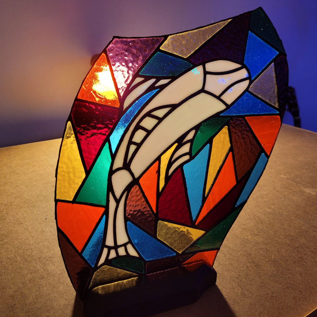 Abstract Koi Fish Stained Glass Art Panel - Etsy