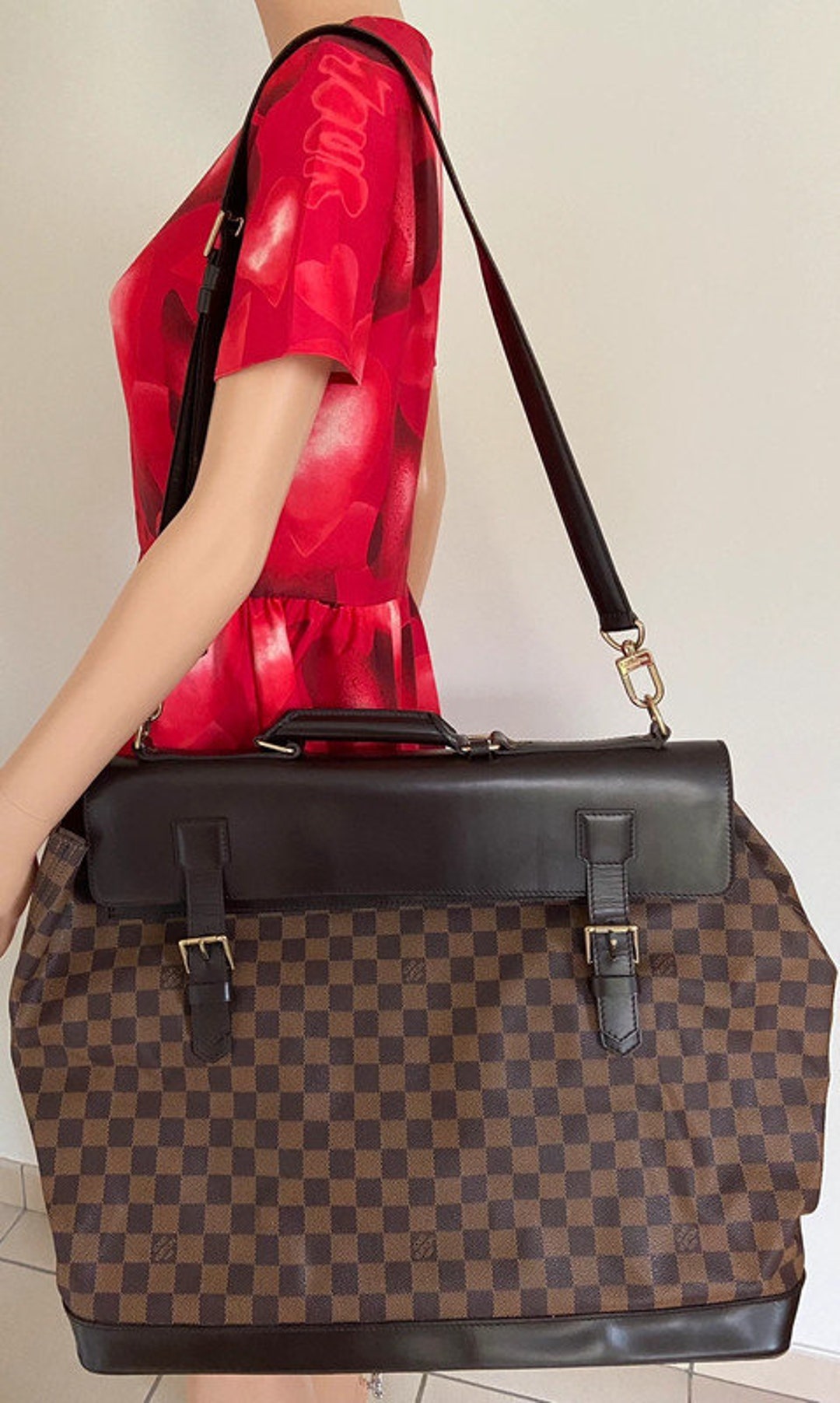 Louis VUITTON Large West End Travel Bag in Superb Ebony Damier Canvas ...