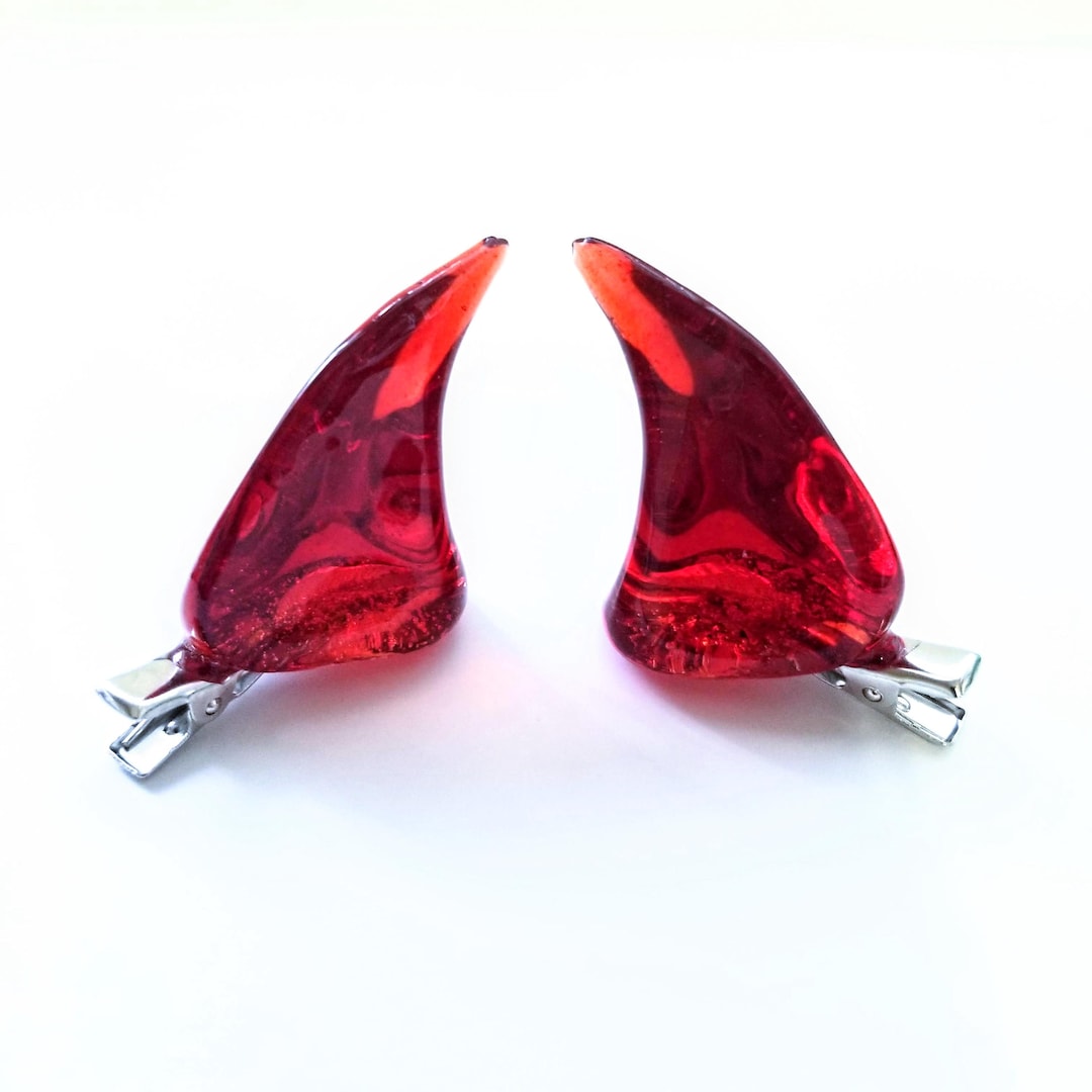 ONI BLOOD | Resin Clip-on Devil Horns | Hair Clip Halloween Accessories ...