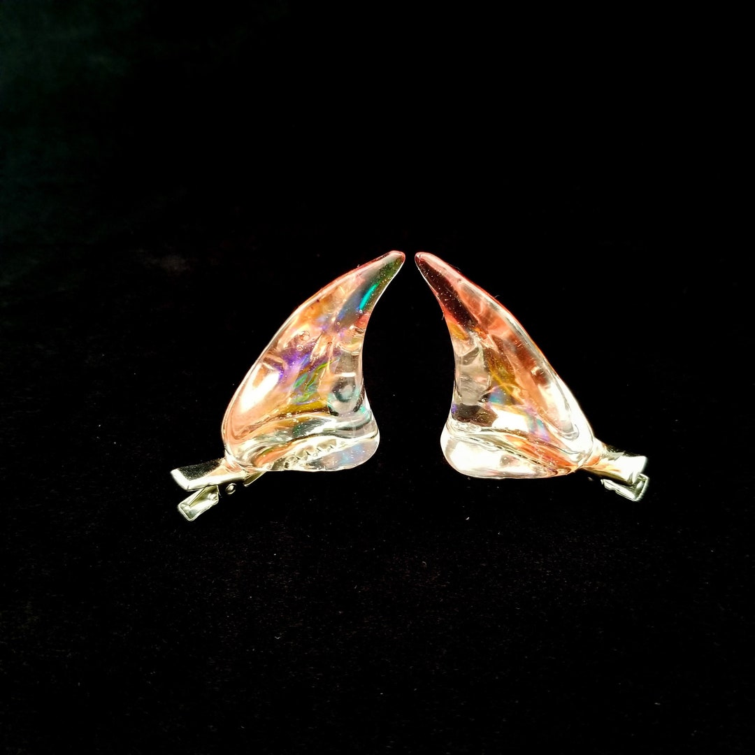 DRAGON ORANGE | Resin Clip-on Devil Horns | Hair Clip Halloween ...