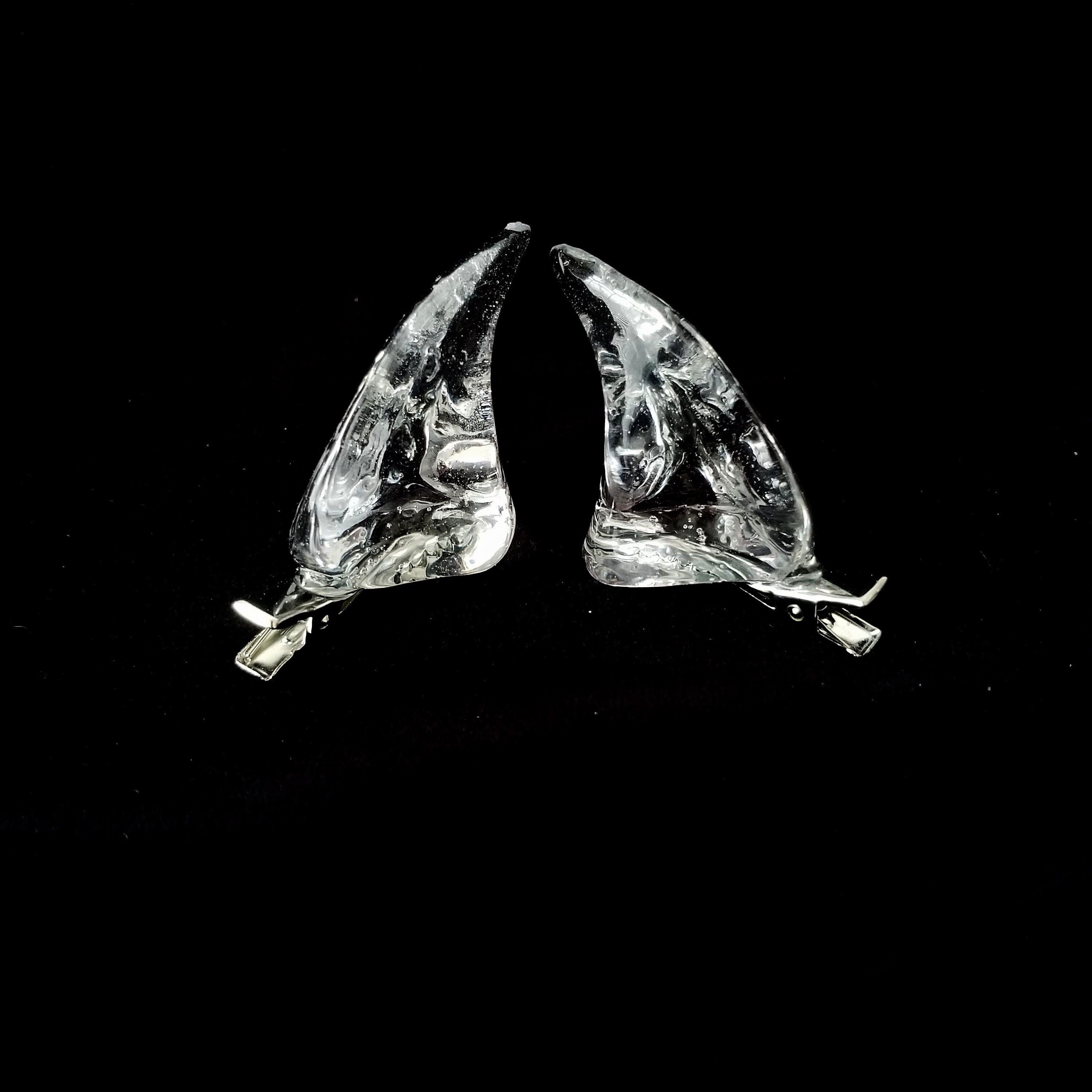CLEAR ICE Resin Clip-on Devil Horns - Etsy